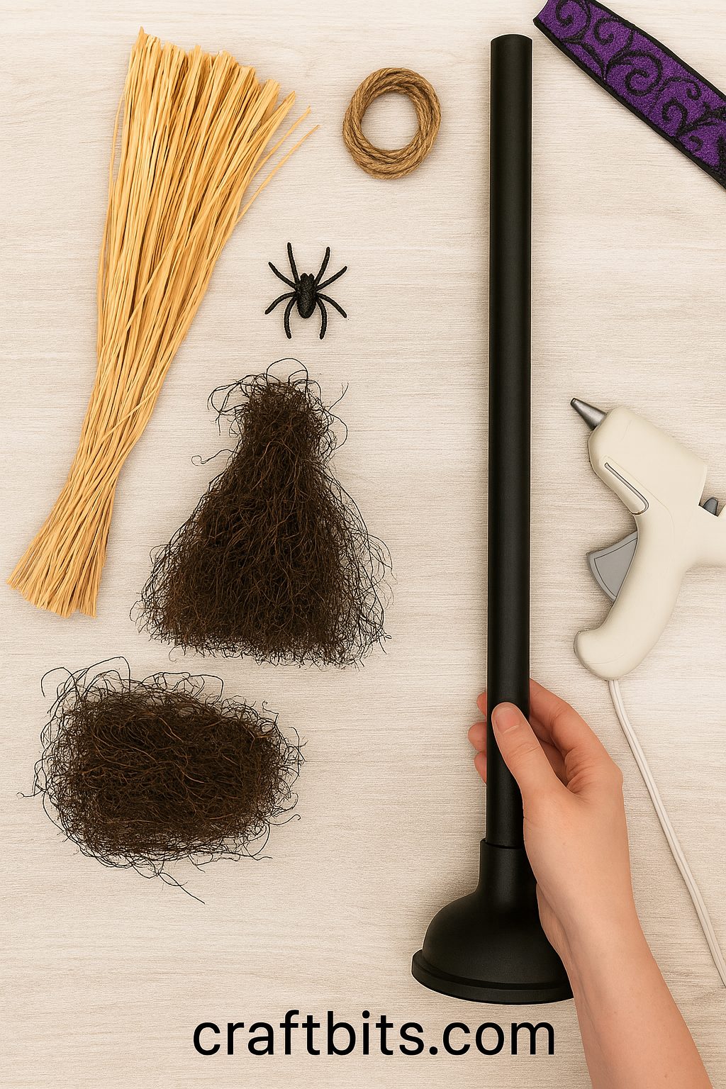 DIY Dollar Tree Plunger Witch’s Broom Craft — CraftBits.com