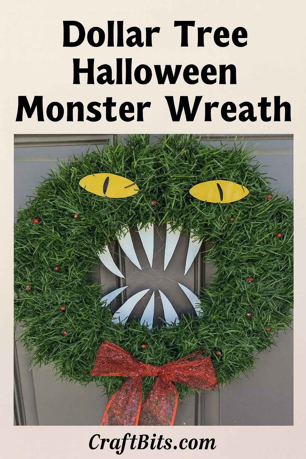Dollar Tree Halloween Monster Wreath — CraftBits.com